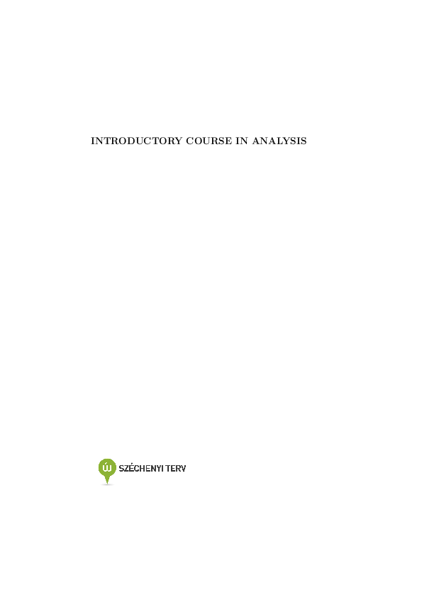 (PDF) Introductory course in analysis