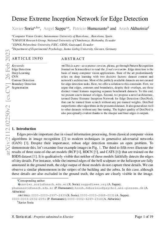 (PDF) Dense extreme inception network for edge detection