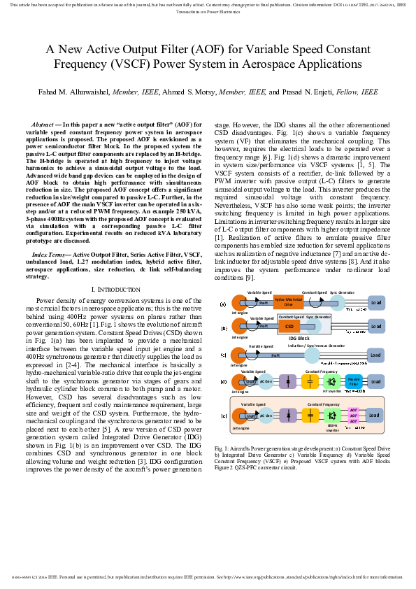 (PDF) A new active output filter (AOF) for variable speed constant ...