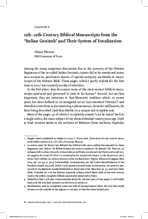 (PDF) 1th-12th-Century Biblical Manuscripts from the "Italian Genizah ...