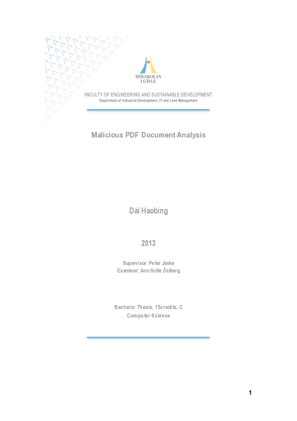 (PDF) Analyzing Malicious PDF Documents for Virus Detection