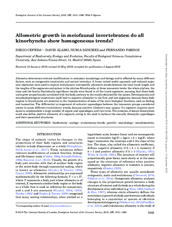 (PDF) Allometric growth in meiofaunal invertebrates: do all kinorhynchs ...