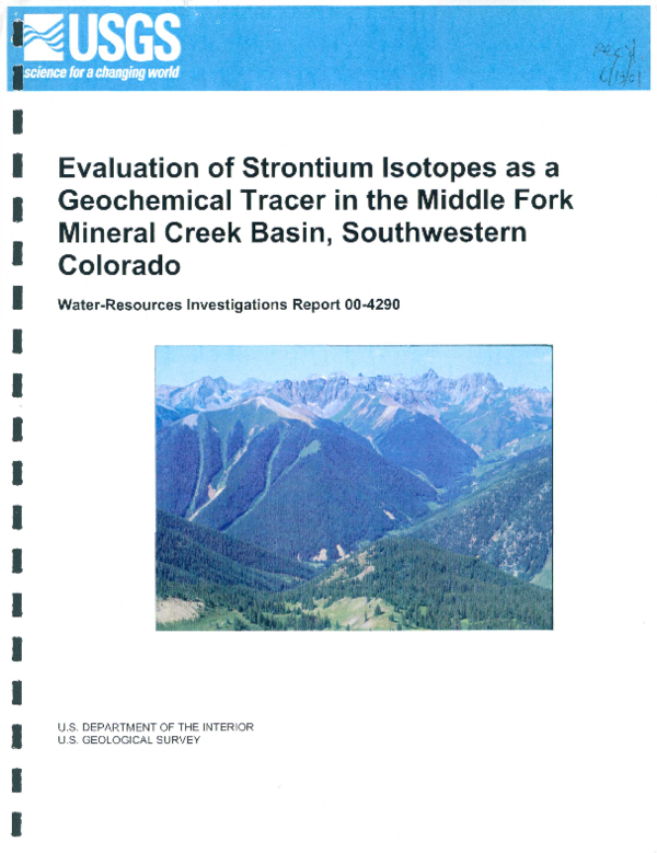 (PDF) Evaluation of strontium isotopes as a geochemical tracer in the ...