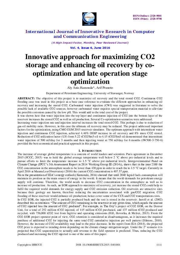 (PDF) Innovative approach for maximizing CO2 storage and enhancing oil recovery by co ...