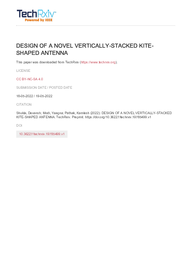 (PDF) Design of a Novel Vertically-Stacked Kite-Shaped Antenna
