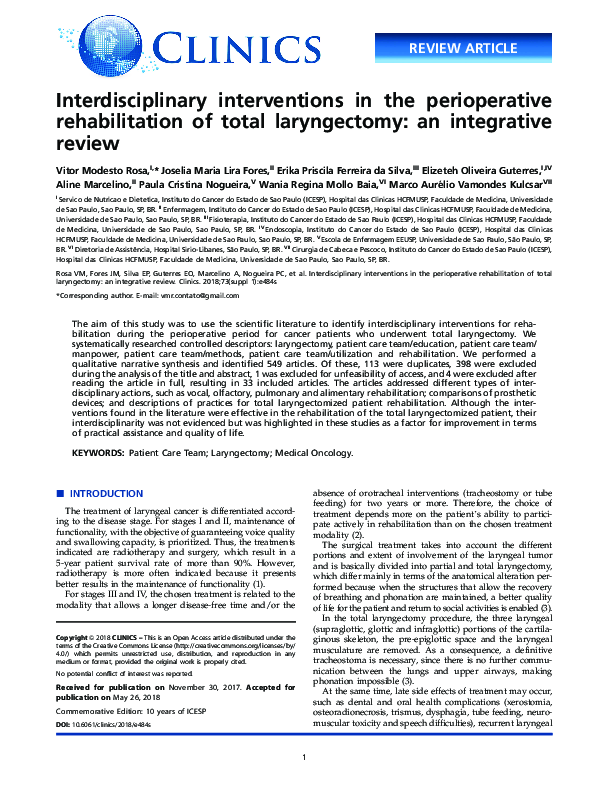 (PDF) Interdisciplinary interventions in the perioperative ...