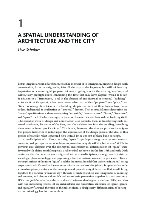 (PDF) A Spatial Understanding of Architecture and the City