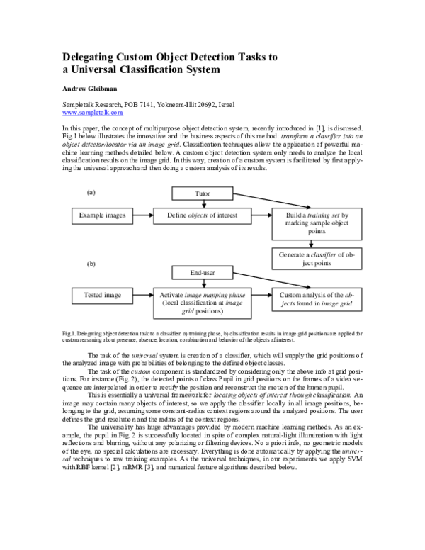 Pdf Delegating Custom Object Detection Tasks To A Universal Classification System Andrew