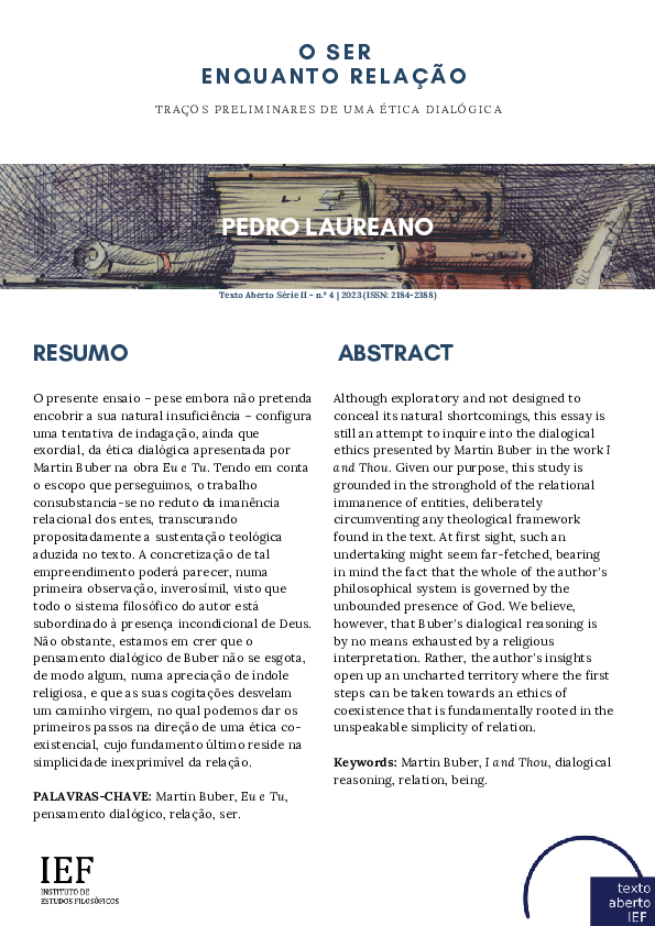 (PDF) O Ser enquanto Relação: traços preliminares de uma Ética Dialógica