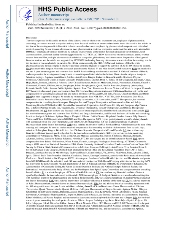 (PDF) Interpretation of chronic pain clinical trial outcomes: IMMPACT ...