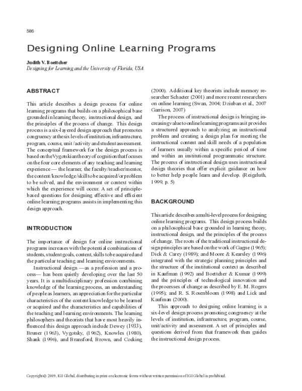 (PDF) Designing Online Learning Programs