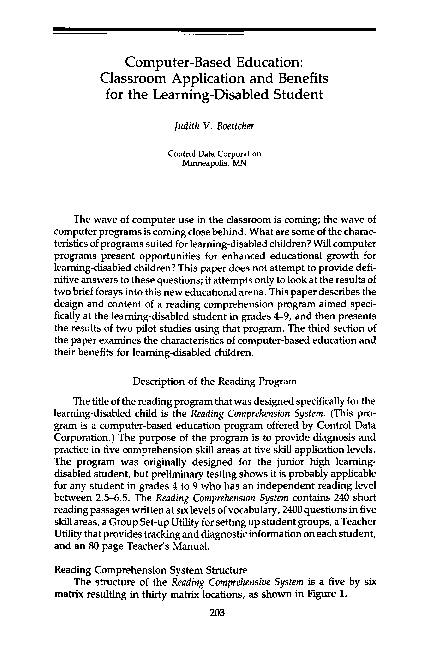 (PDF) Computer-based education: Classroom application and benefits for ...