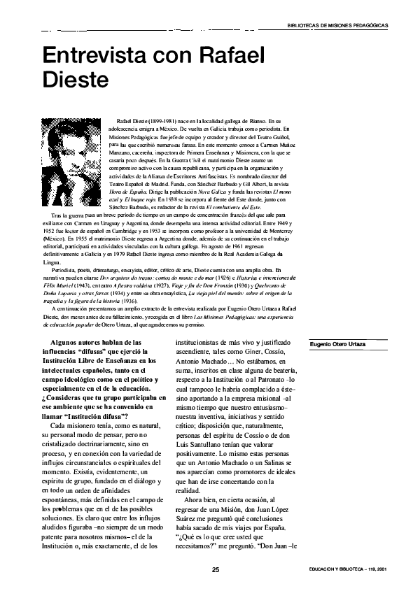 (PDF) Entrevista con Rafael Dieste