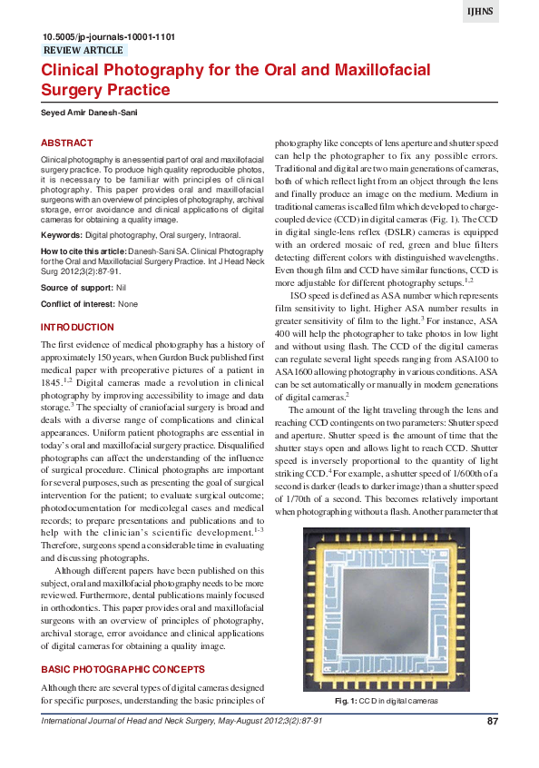 (PDF) Clinical Photography for the Oral and Maxillofacial Surgery Practice