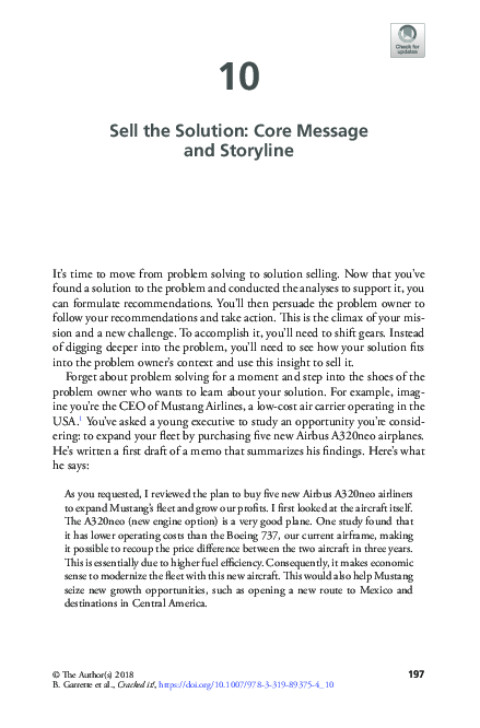 (PDF) Sell the Solution: Core Message and Storyline