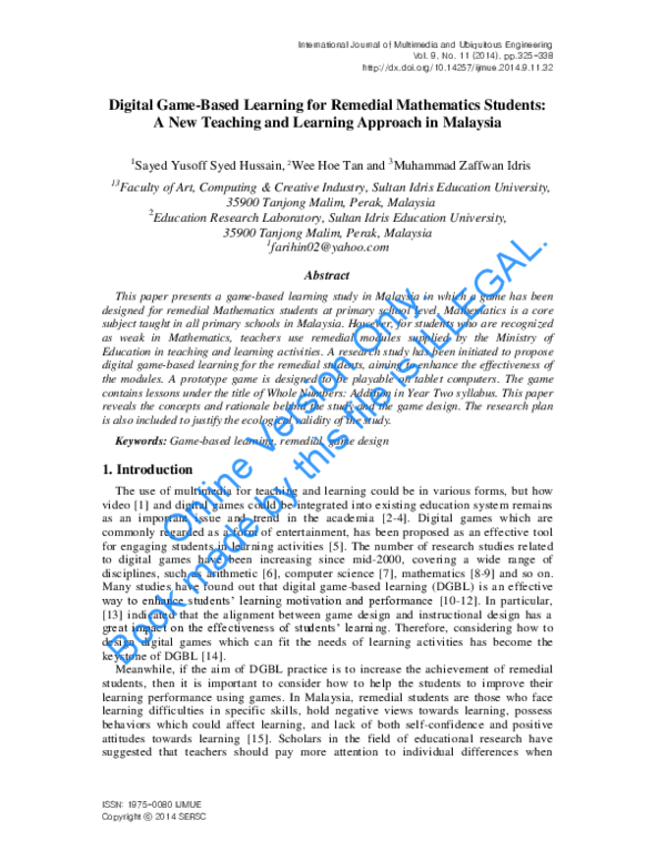 (PDF) Digital Game-Based Learning for Remedial Mathematics Students: A New Teaching and Learning ...