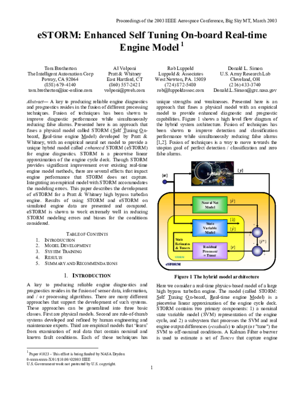 (PDF) eSTORM: Enhanced self tuning on-board real-time engine model