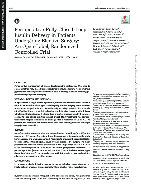 (PDF) Perioperative Fully Closed-Loop Insulin Delivery in Patients ...