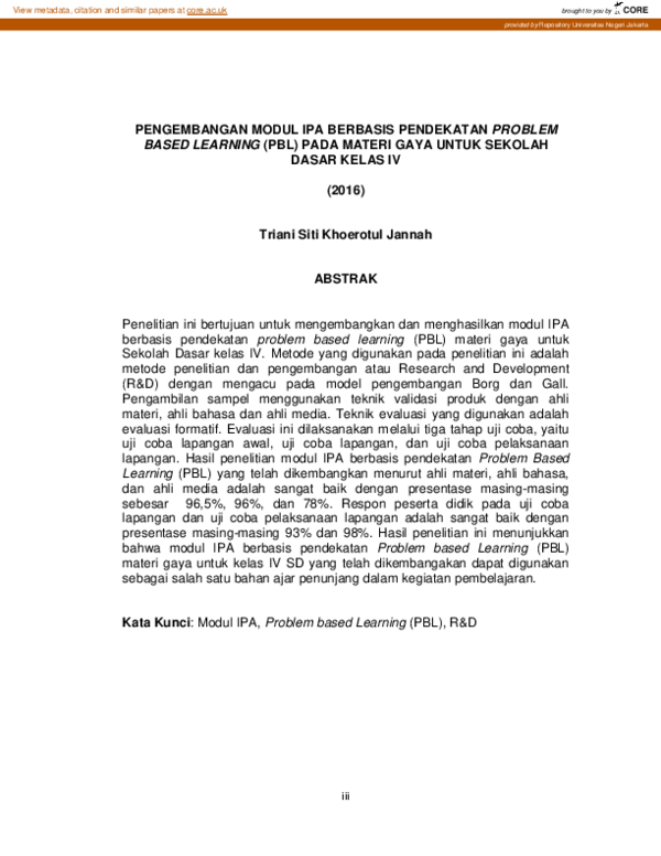 (PDF) Pengembangan Modul Ipa Berbasis Pendekatan Problem Based Learning ...