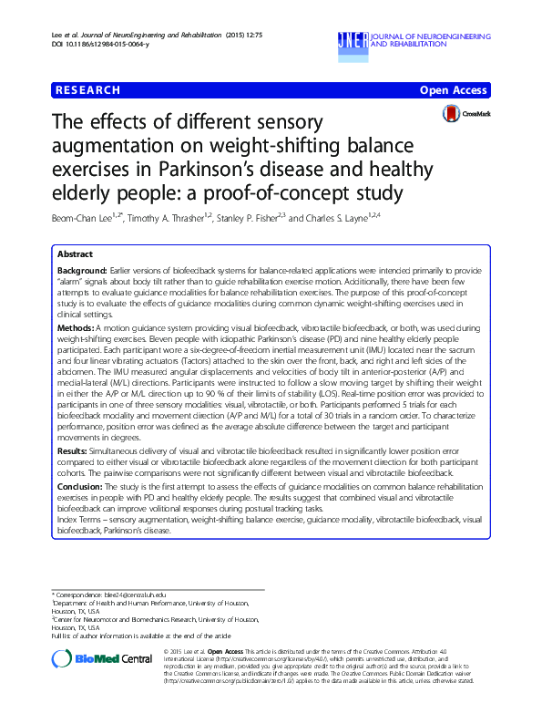 (PDF) The effects of different sensory augmentation on weight-shifting ...
