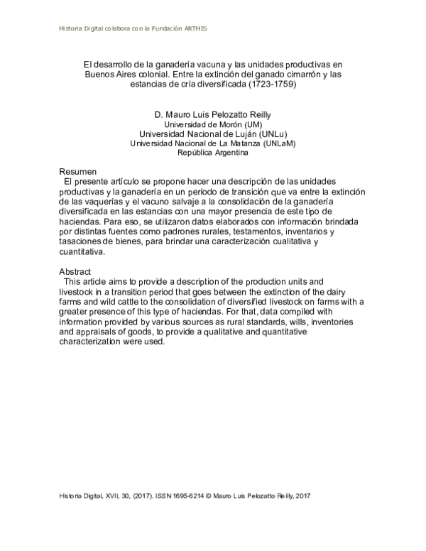 (PDF) El desarrollo de la ganadería vacuna y las unidades productivas ...