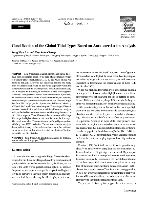 (PDF) Classification of the Global Tidal Types Based on Auto ...