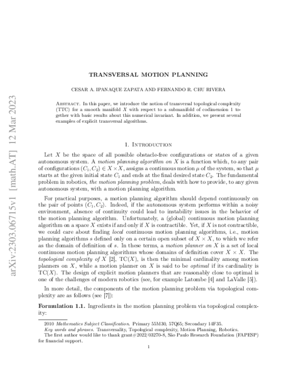 (PDF) Transversal motion planning