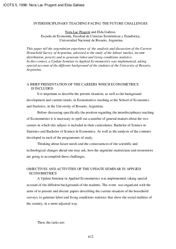 (PDF) Interdisciplinary Teaching Facing the Future Challenges