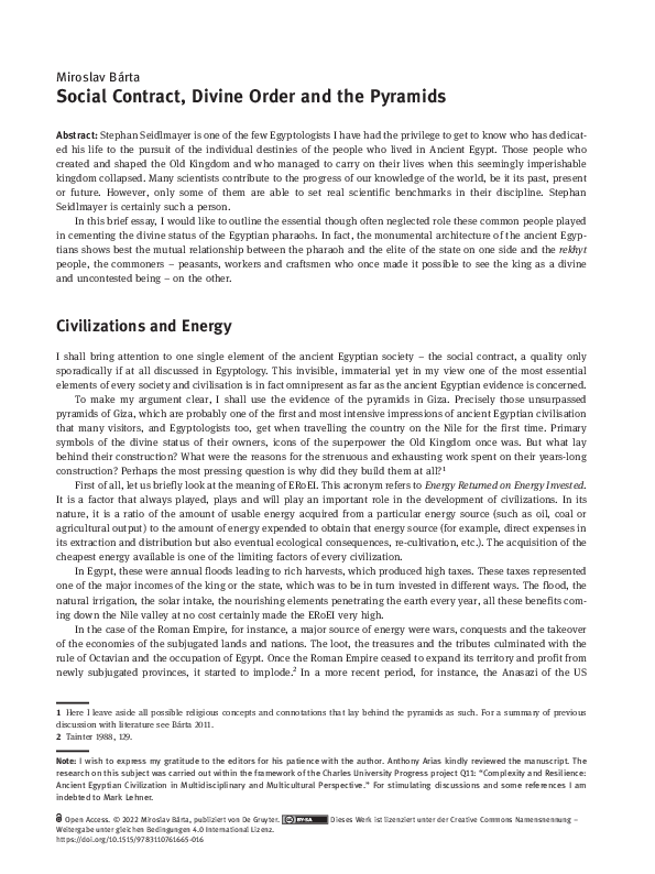 (PDF) Social Contract, Divine Order and the Pyramids