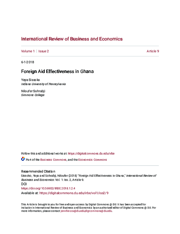 (PDF) Foreign Aid Effectiveness in Ghana