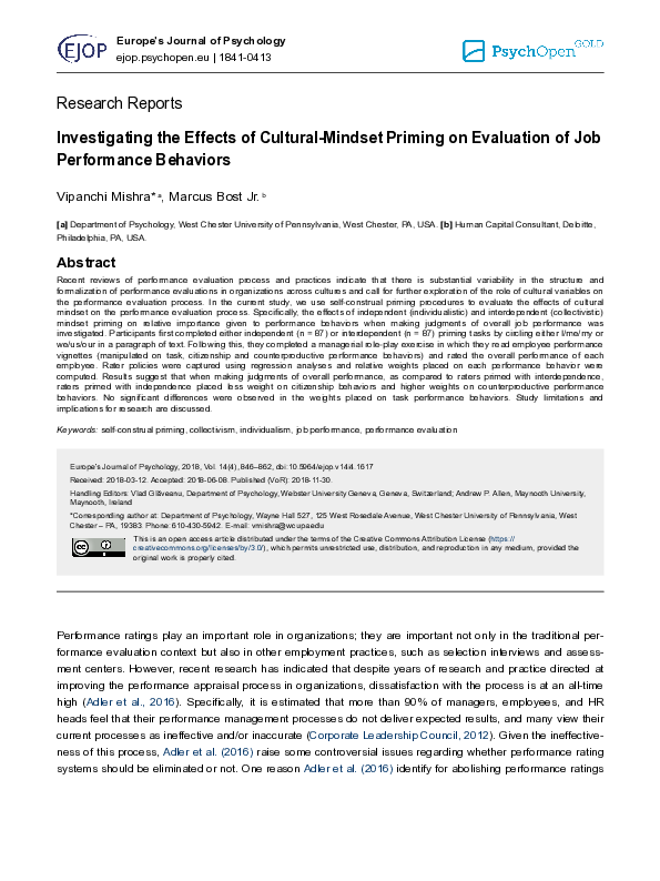 (PDF) Investigating the effects of cultural-mindset priming on ...