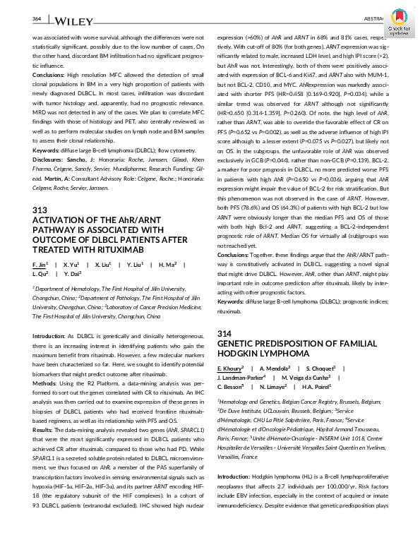 (PDF) Genetic Predisposition of Familial Hodgkin Lymphoma