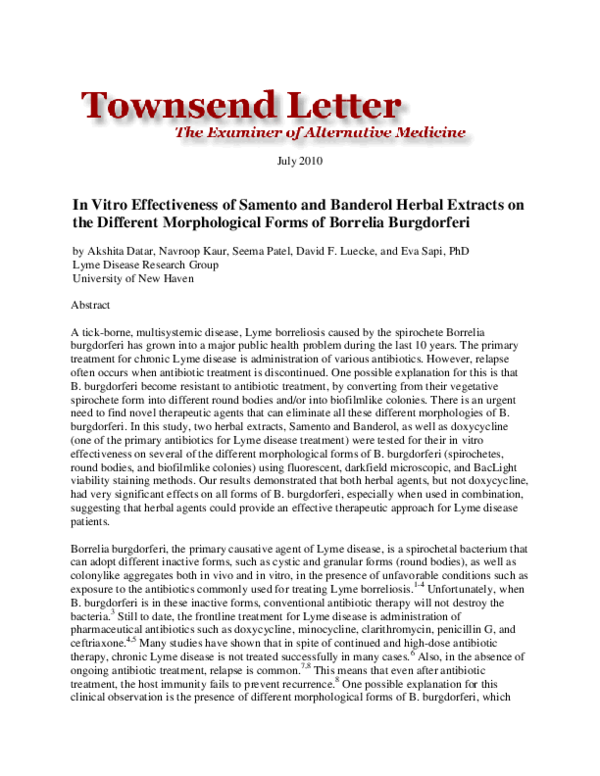 (PDF) In Vitro Effectiveness of Samento and Banderol Herbal Extracts on ...
