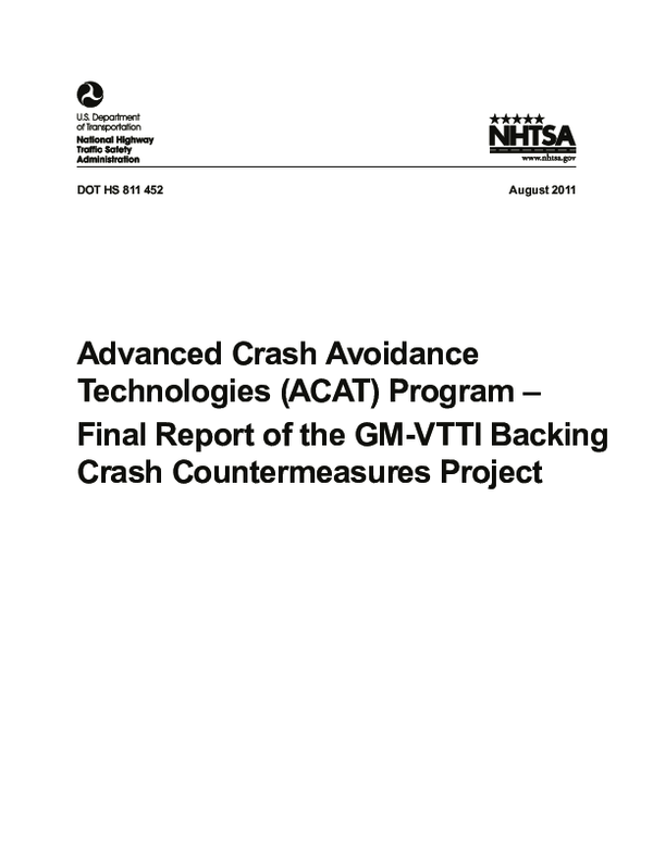 (PDF) Advanced Crash Avoidance Technologies (ACAT) Program–Final Report ...