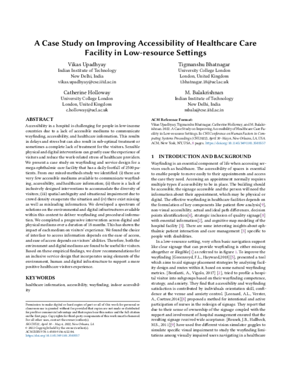 (PDF) A Case Study on Improving Accessibility of Healthcare Care ...