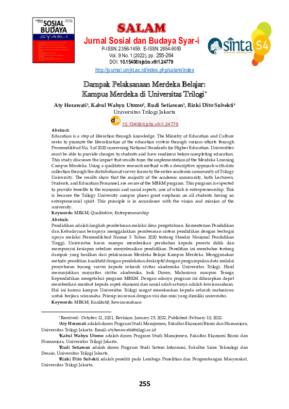 (PDF) Dampak Pelaksanaan Merdeka Belajar: Kampus Merdeka Di Universitas ...