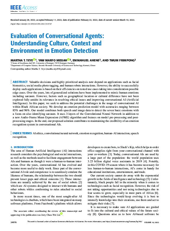 Pdf Evaluation Of Conversational Agents Understanding Culture Context And Environment In