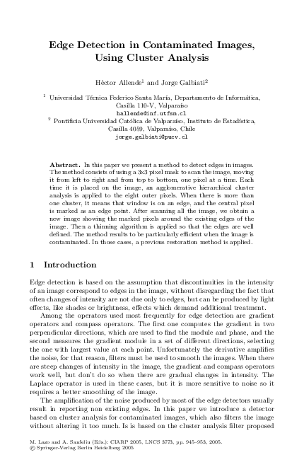 (PDF) Edge Detection in Contaminated Images, Using Cluster Analysis | Héctor Allende Olivares ...