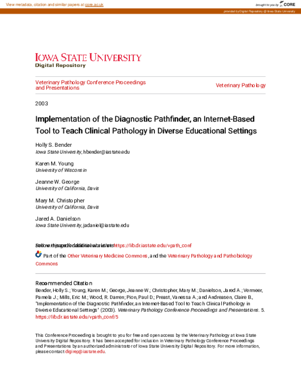 (PDF) Implementation of the Diagnostic Pathfinder, an Internet-Based ...