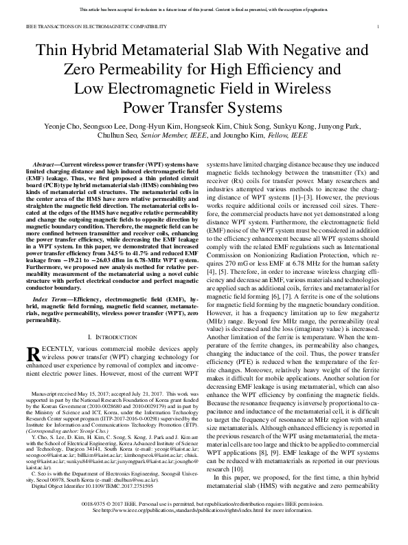 (PDF) Thin Hybrid Metamaterial Slab With Negative and Zero Permeability ...