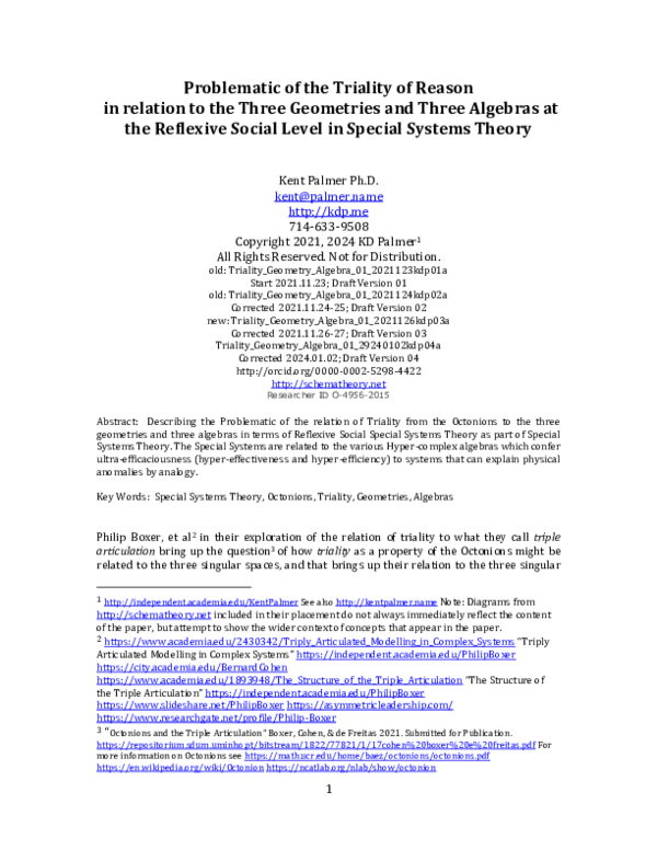 (PDF) Problematic of the Triality of Reason