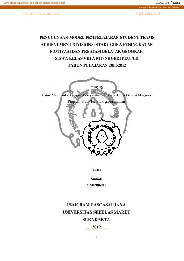 (PDF) Penggunaan Model Pembelajaran Student Teamsachievement Divisions ...
