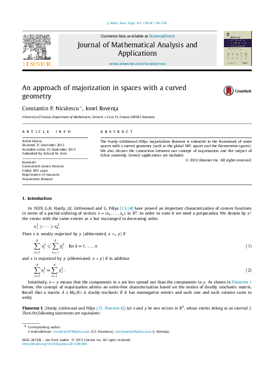 (PDF) An approach of majorization in spaces with a curved geometry