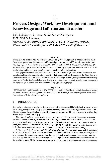 (PDF) Process Design, Workflow Development, and Knowledge and Information Transfer