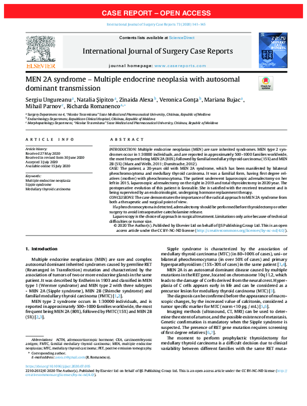 (PDF) MEN 2A syndrome – Multiple endocrine neoplasia with autosomal dominant transmission ...