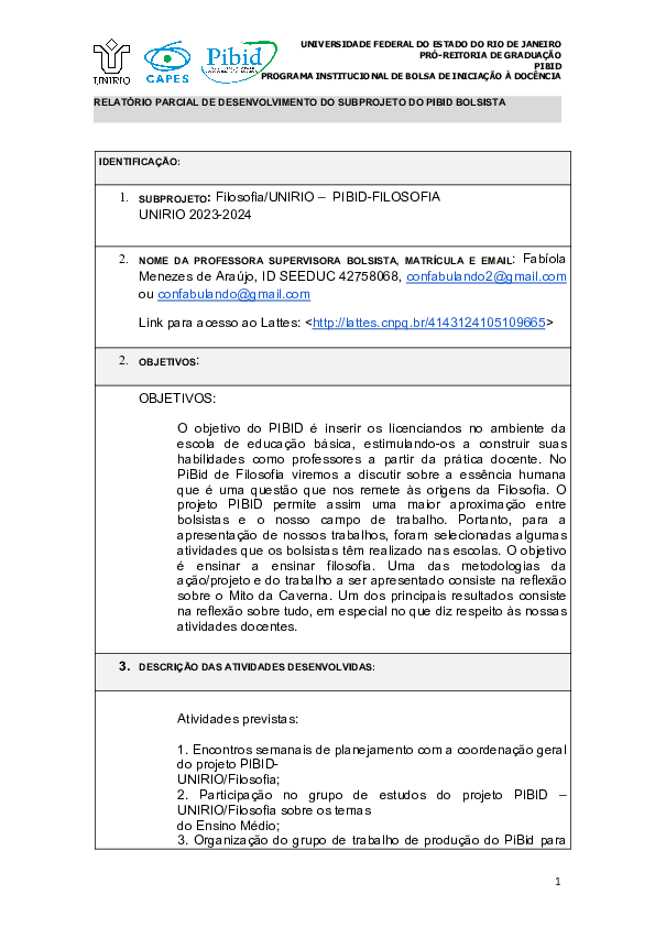 (PDF) Relatório PiBid 2023