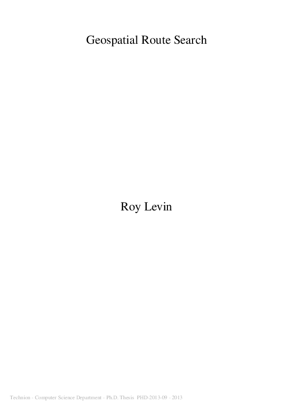 (PDF) Geospatial Route Search