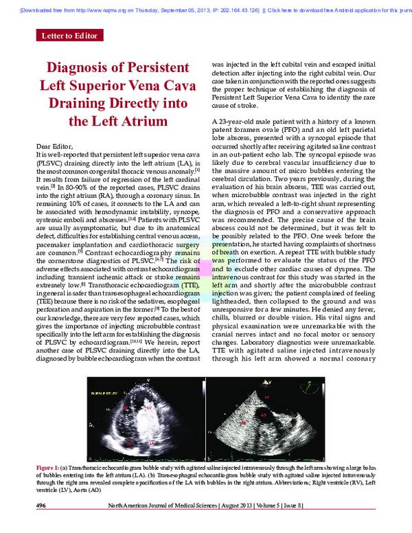 Diagnosis of persistent left superior vena cava by multiplane ...