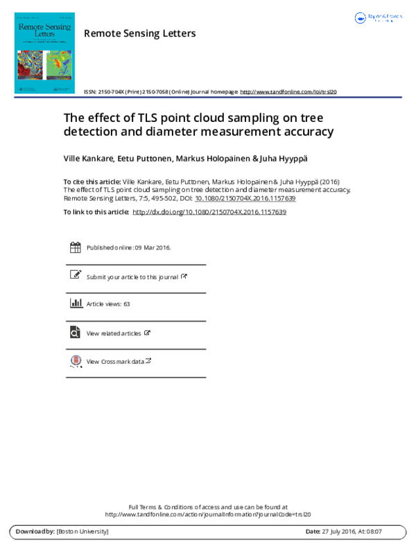 (PDF) The effect of TLS point cloud sampling on tree detection and ...