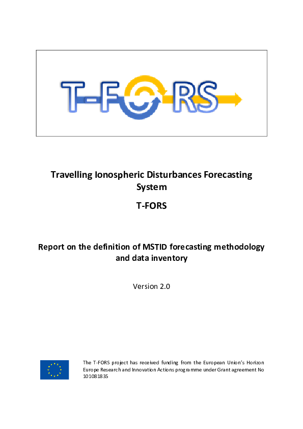 (PDF) MSTID forecasting methodology and data inventory